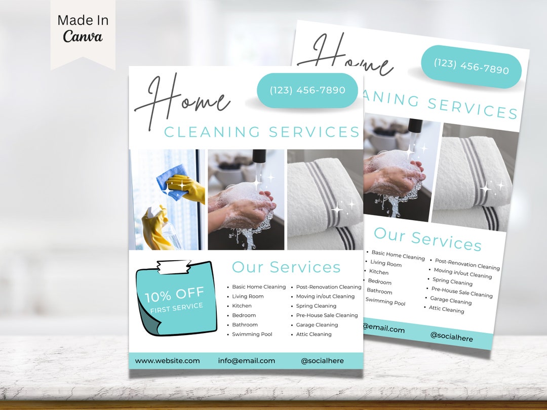 Cleaning Service Flyer, DIY Sheet, Cleaning Service Poster ...