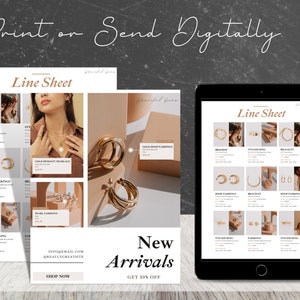 Jewelry Line Sheet Flyer, Line Sheet for Wholesale, Price List Template ...