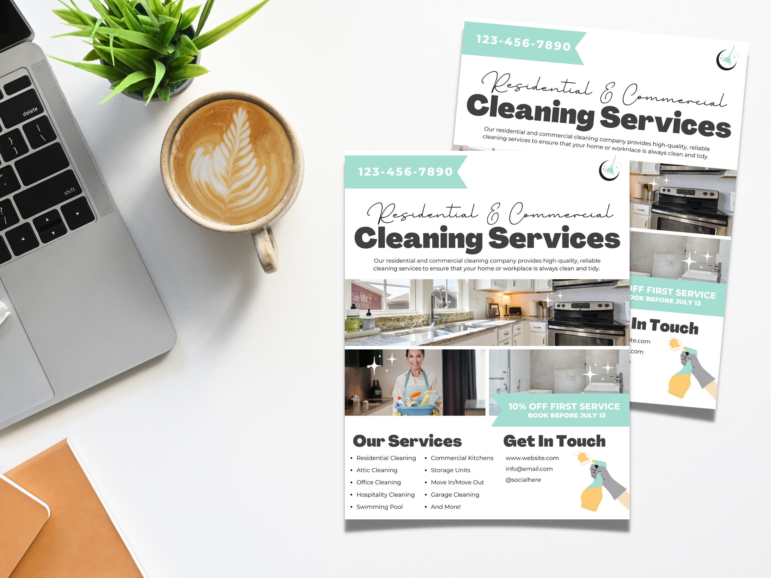 Cleaning Service Flyer, DIY Sheet, Cleaning Service Poster, Housekeeping Flyer, Editable ...