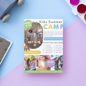 Editable Summer Fun Camp Flyer Template, Kids Summer Camp Flyer ...