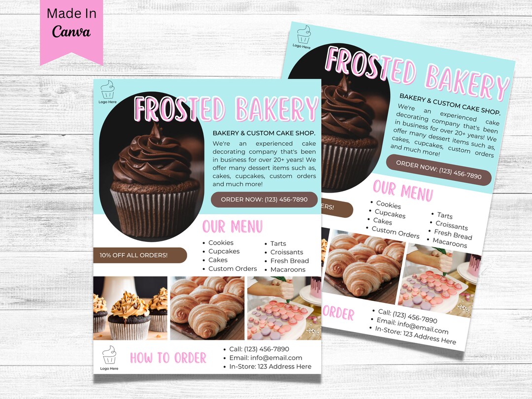 Cake Flyer Template, Cupcake Cake Business Flyer, Baking Dessert Flyer ...