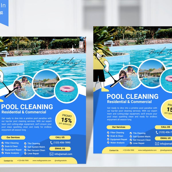 Swimming Pool Flyer - Etsy