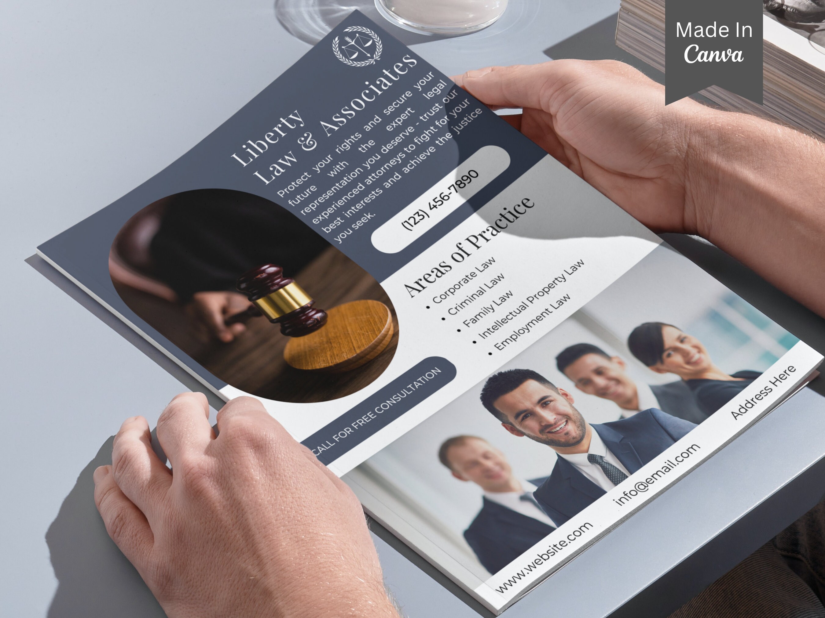 Law Firm Flyer, DIY Canva Law Firm Flyer Template, Editable Canva ...