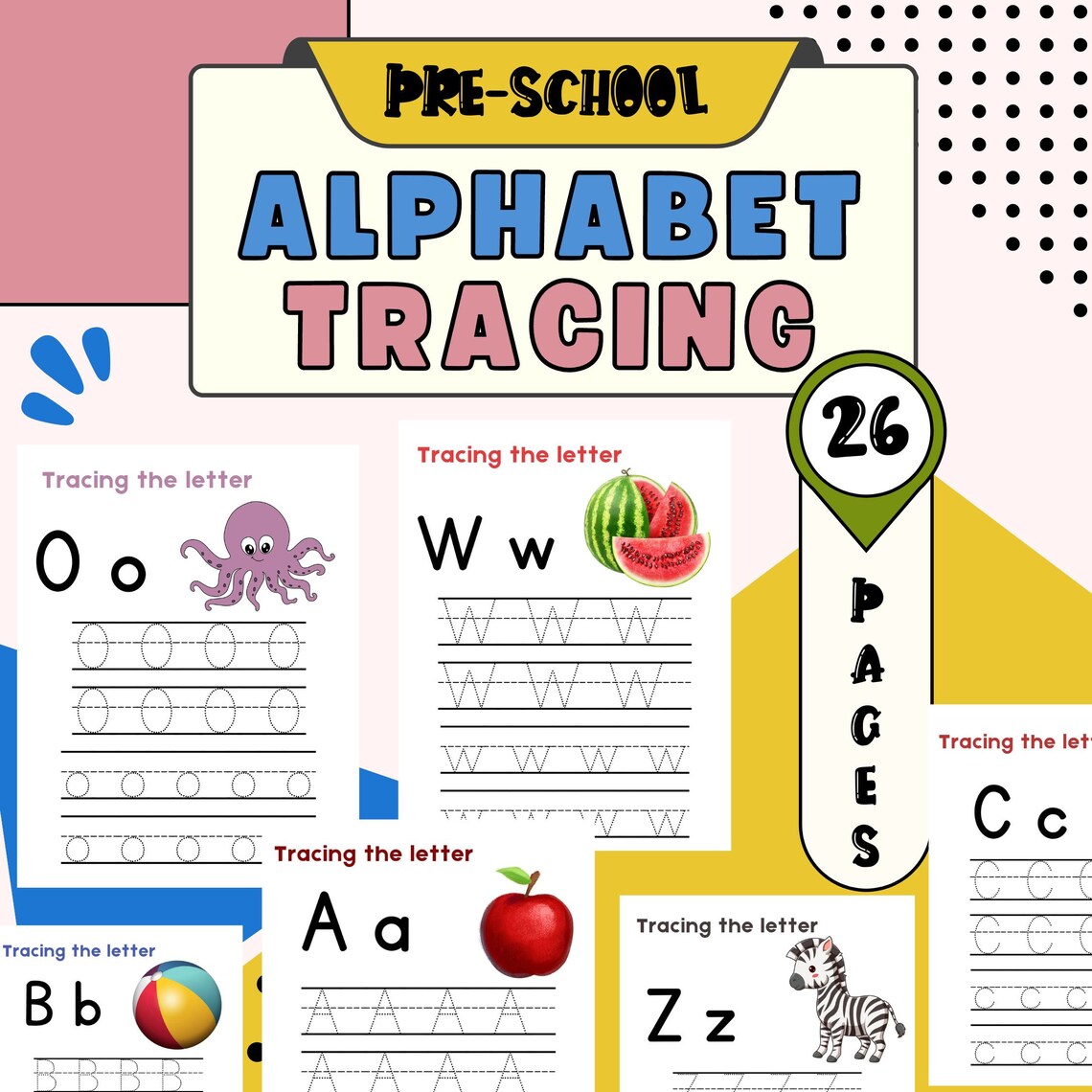 ALPHABET Upper and Lowercase Tracing Worksheets 26 Pages PDF Printable ...