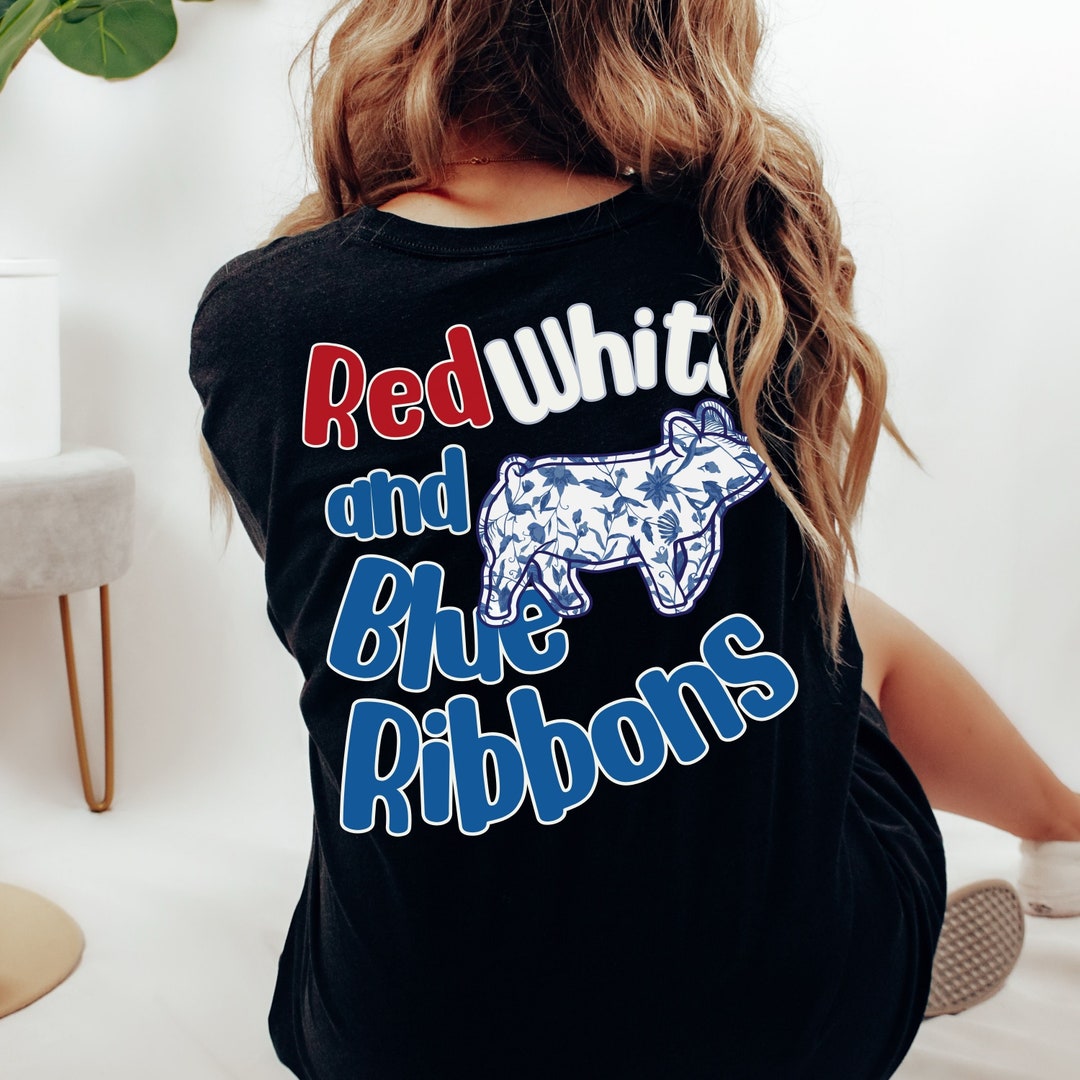 Red White Blue Show Pig Shirt Swine Show Girl Pig Show Mama Tee Pig ...