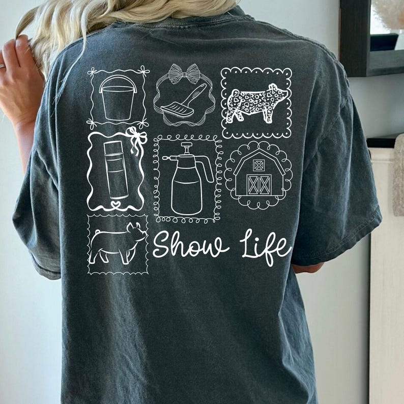 Comfort Colors Vintage Stamp Collage Pig Tshirt Preppy Back Print Hog ...