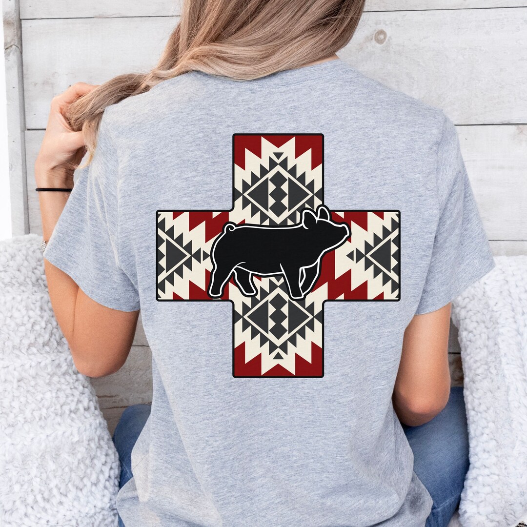 Aztec Pig Shirt Swine Show Stock Show Boys Back Print Show Pig Tee Pig ...