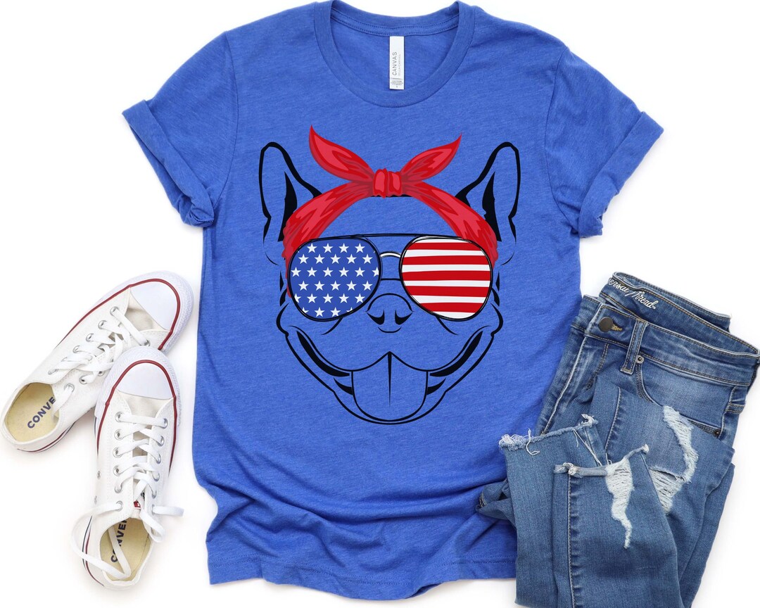Patriotic French Bulldog Shirt Frenchie Mama 4th of July Frenchie Lover ...