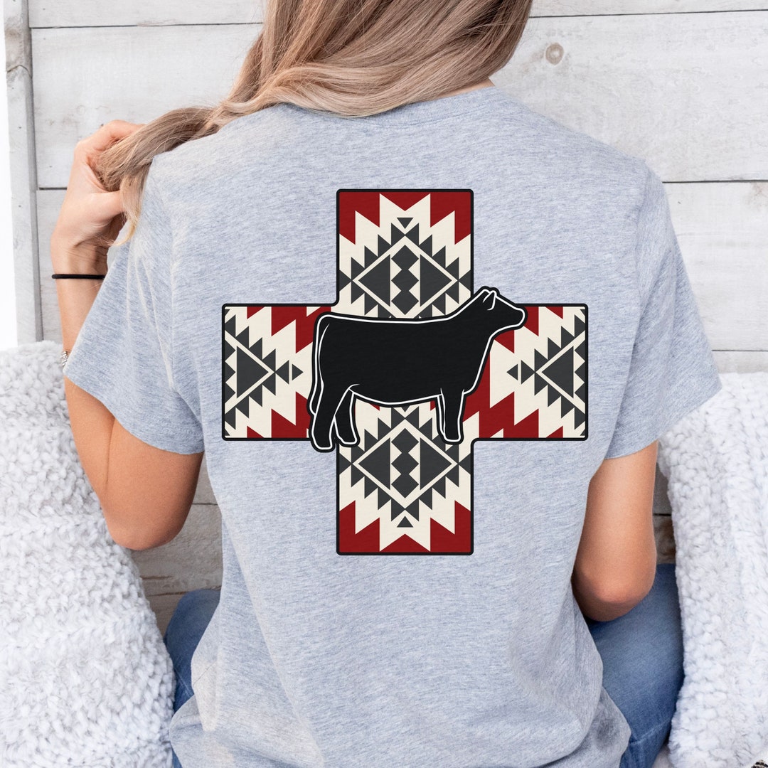 Aztec Stock Cross Heifer Stock Show Tee Boys Show Cattle Tshirt Cattle ...
