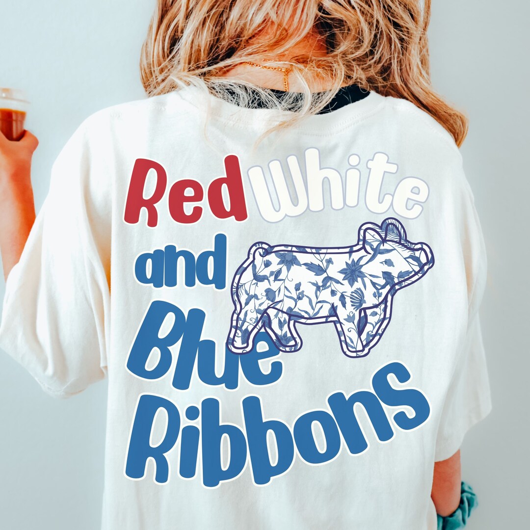 Red White Blue Show Pig Shirt Swine Show Girl Pig Show Mama Tee Pig ...