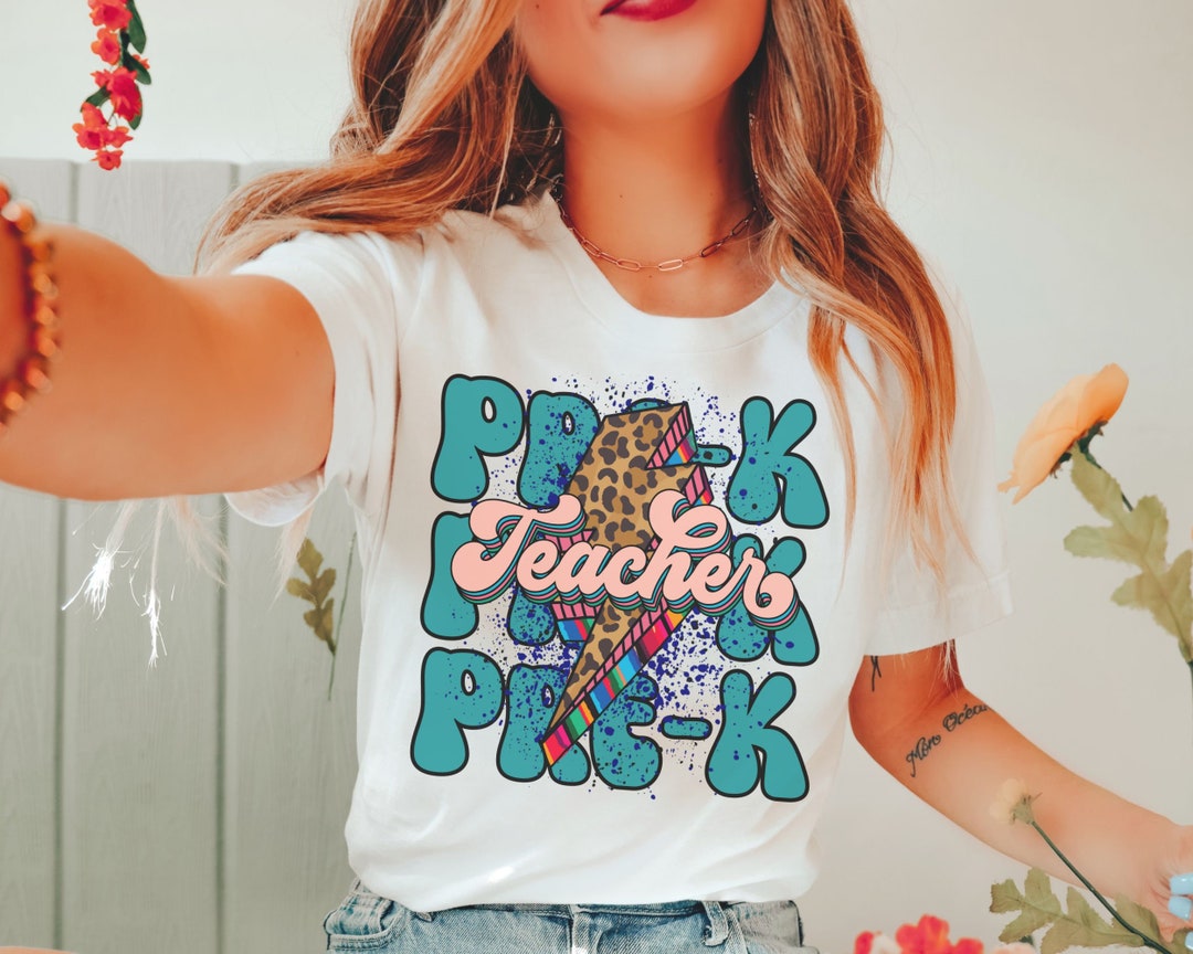 Retro Prek Teacher Tshirt Pre School Teacher Shirt 4K Teacher Team Tees ...