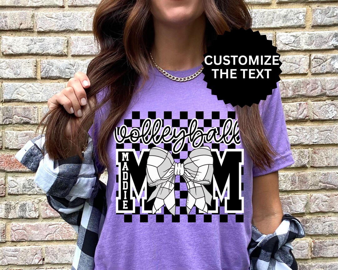 Checkered Coquette Volleyball Mom Shirt Tournament Day Tee Bump Set ...