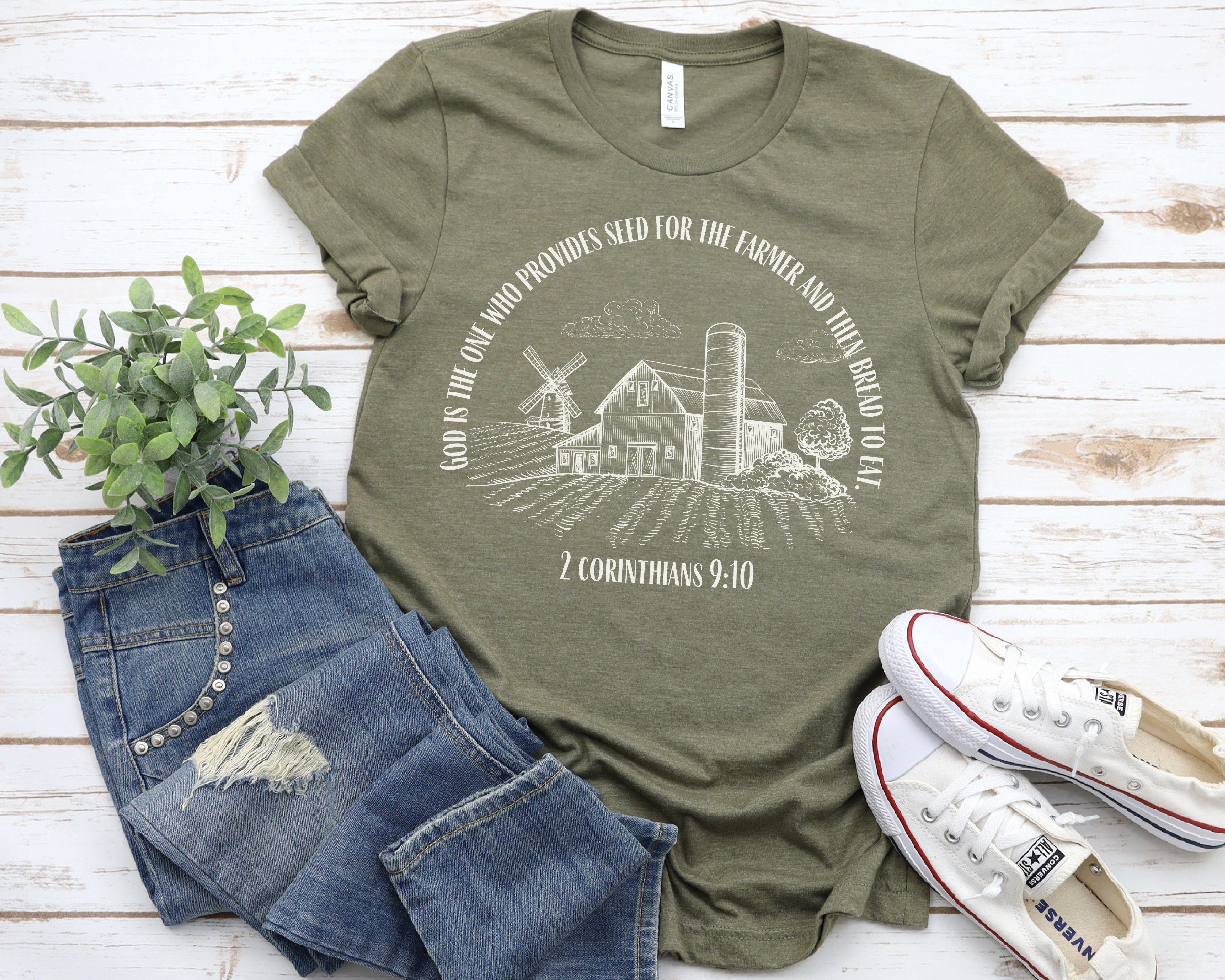 Farmer Bible Verse Shirt God Provides Christian Farmer Shirt - Etsy
