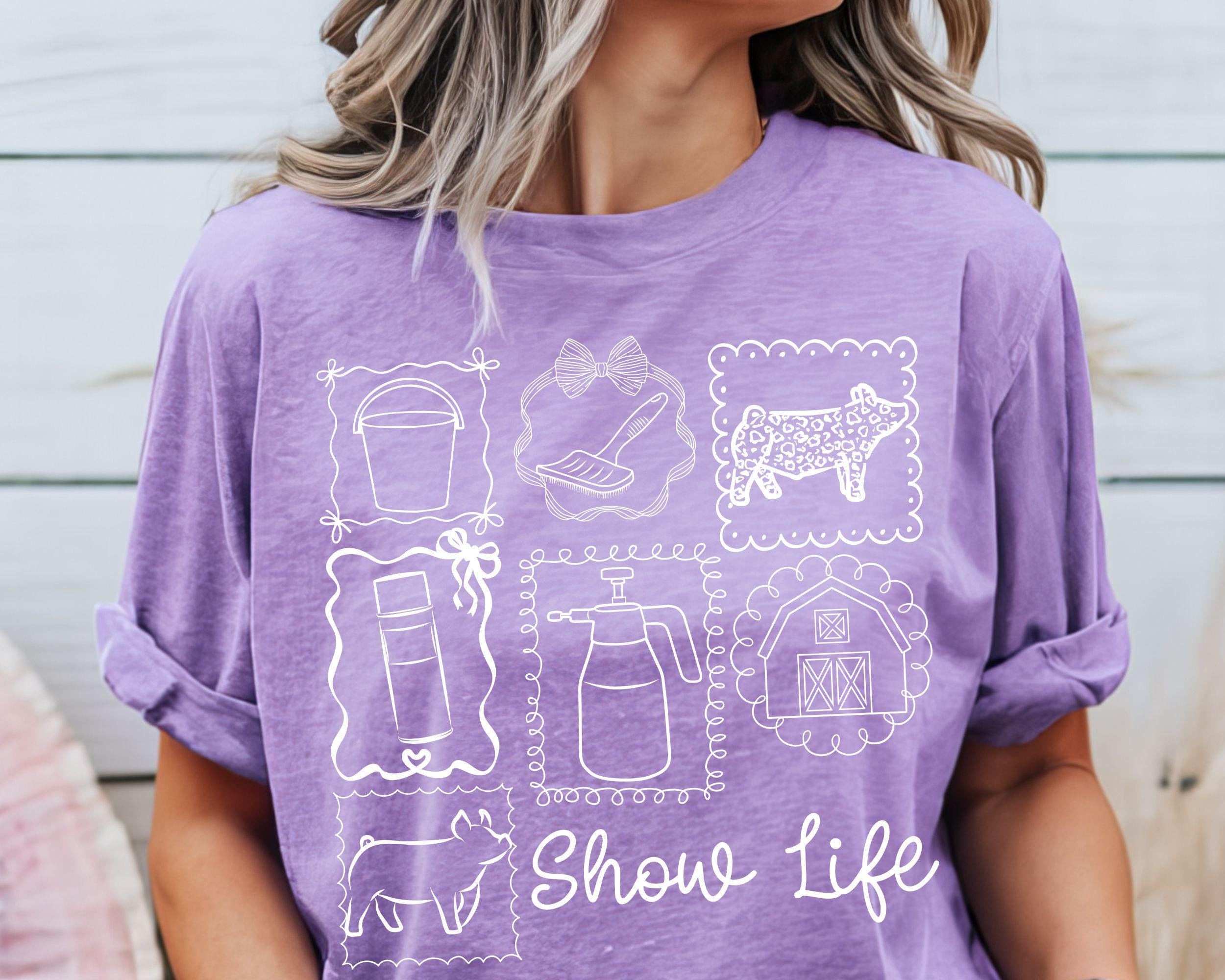 Vintage Stamp Pig Shirt Preppy Stock Show T-shirt Swine Girl Gift ...