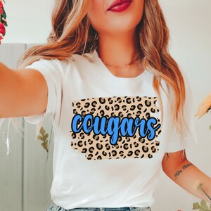 Custom School Mascot Shirt Cougars Football Tshirt High School Spirit ...
