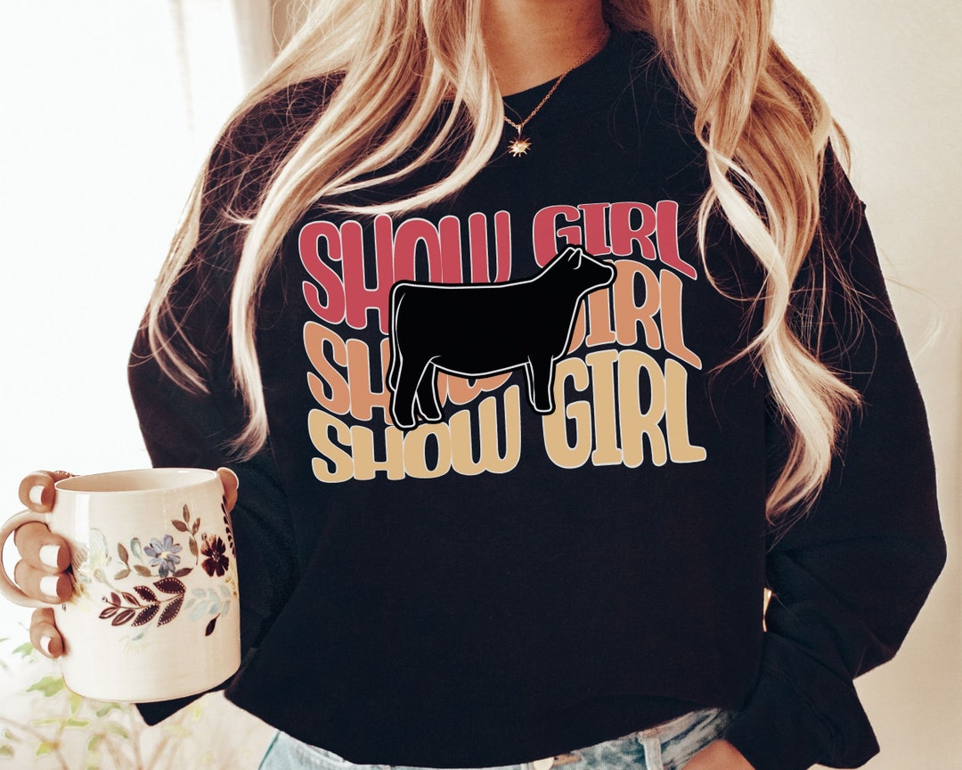 Retro Show Heifer Sweatshirt Funny Stock Show Cattle Show Girl Stock ...