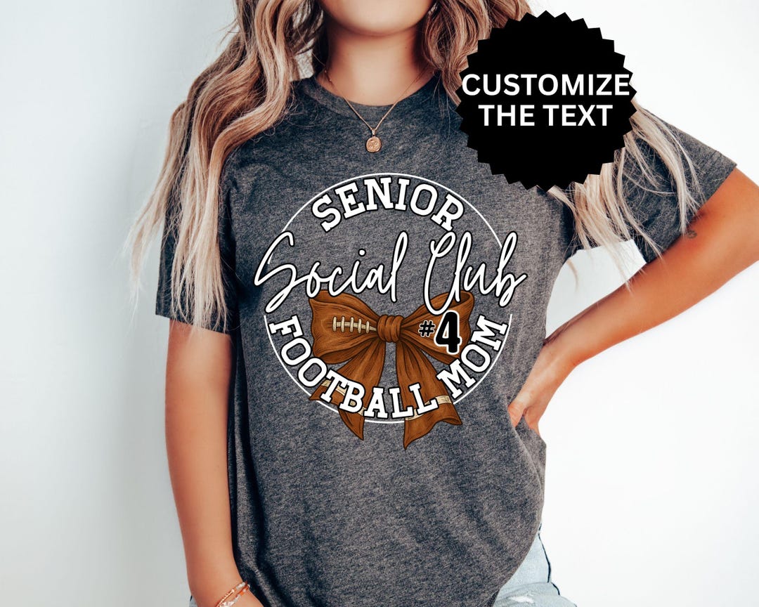 Senior Football Mom Social Club Shirt Class of 2026 Mama T-shirt ...