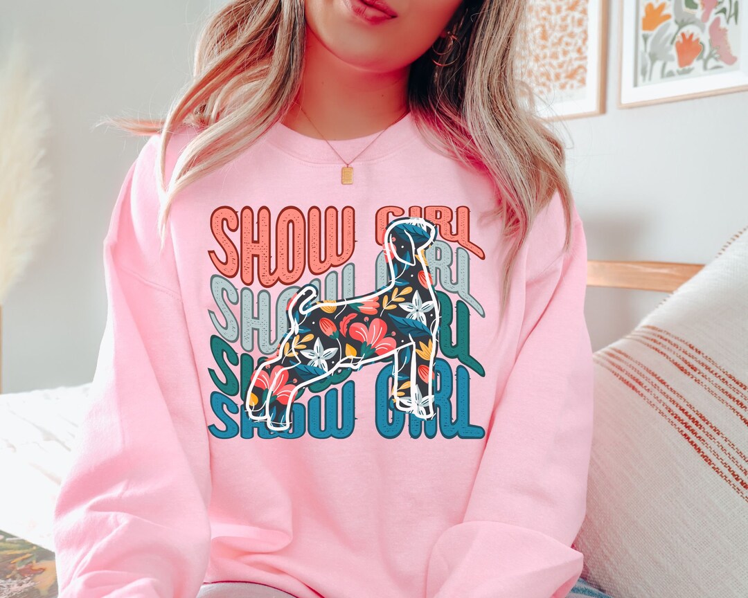 Floral Goat Lamb Sweatshirt Stock Show Goat Show Girl Stock Show Goat ...