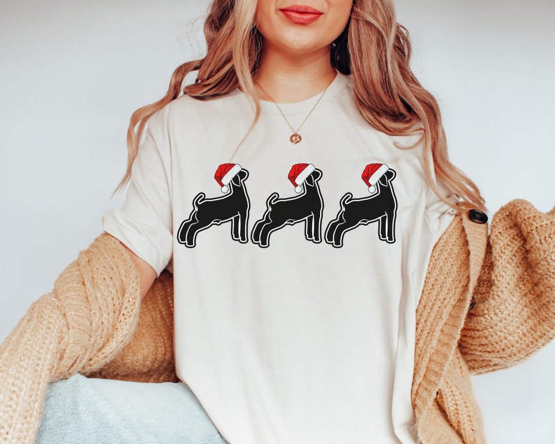 Santa Goat Retro Christmas Party Goat Shirt Merry Goat Lover Tee ...