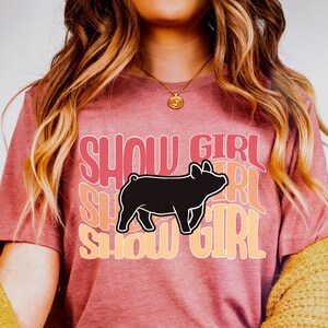 Retro Wavy Text Show Pig Shirt Funny Stock Show Swine Show Girl Stock ...