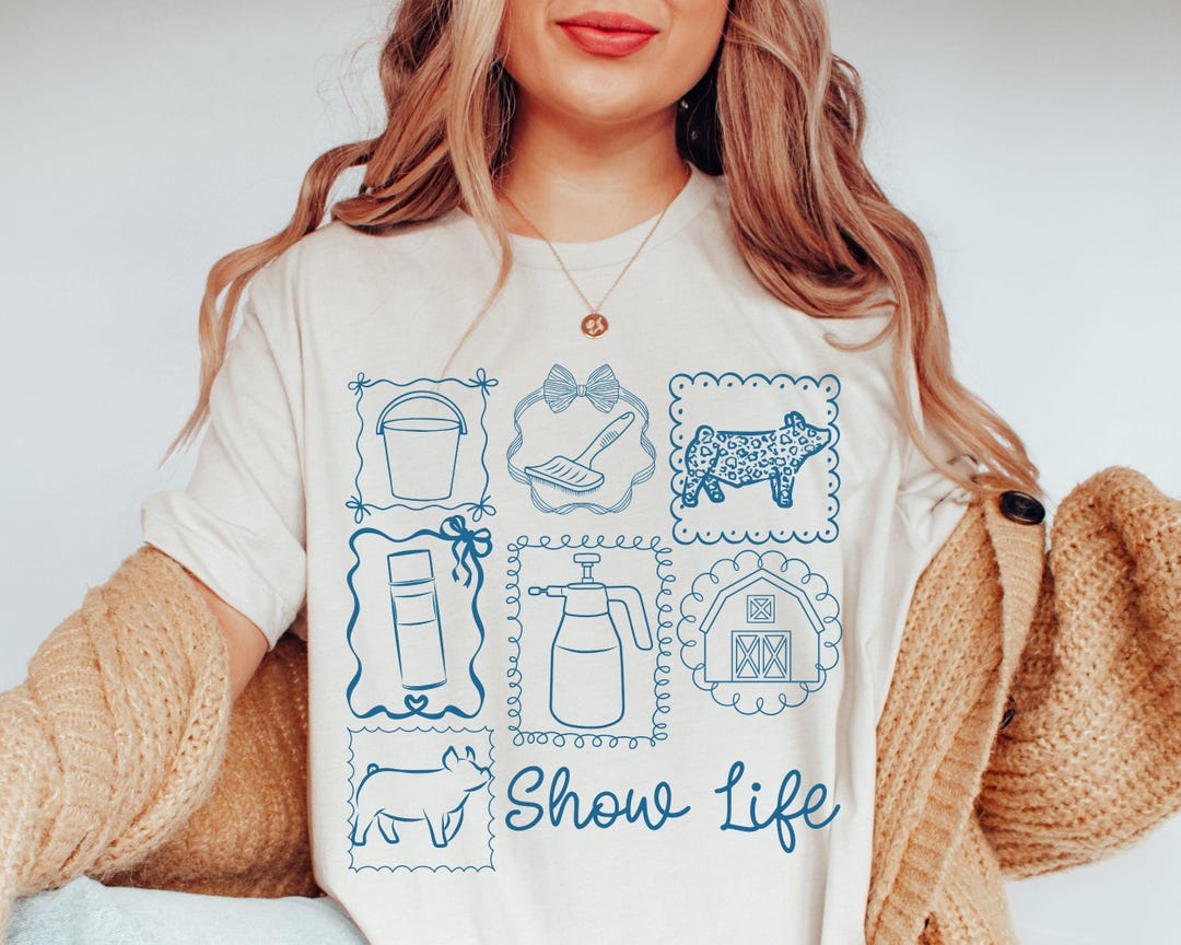Vintage Stamp Pig Shirt Preppy Stock Show T-shirt Swine Girl Gift ...