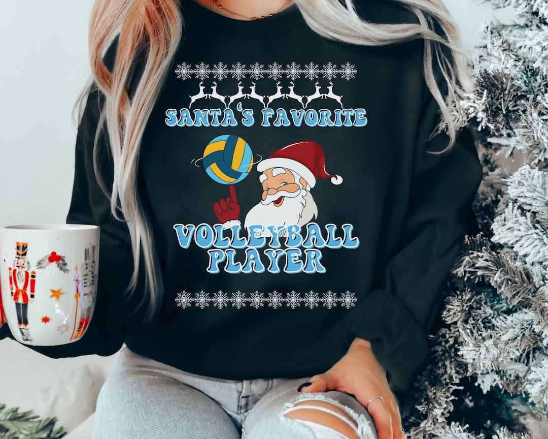 Santa Volleyball Ugly Sweater Ugly Sweatshirt Christmas Ugly Sweater ...