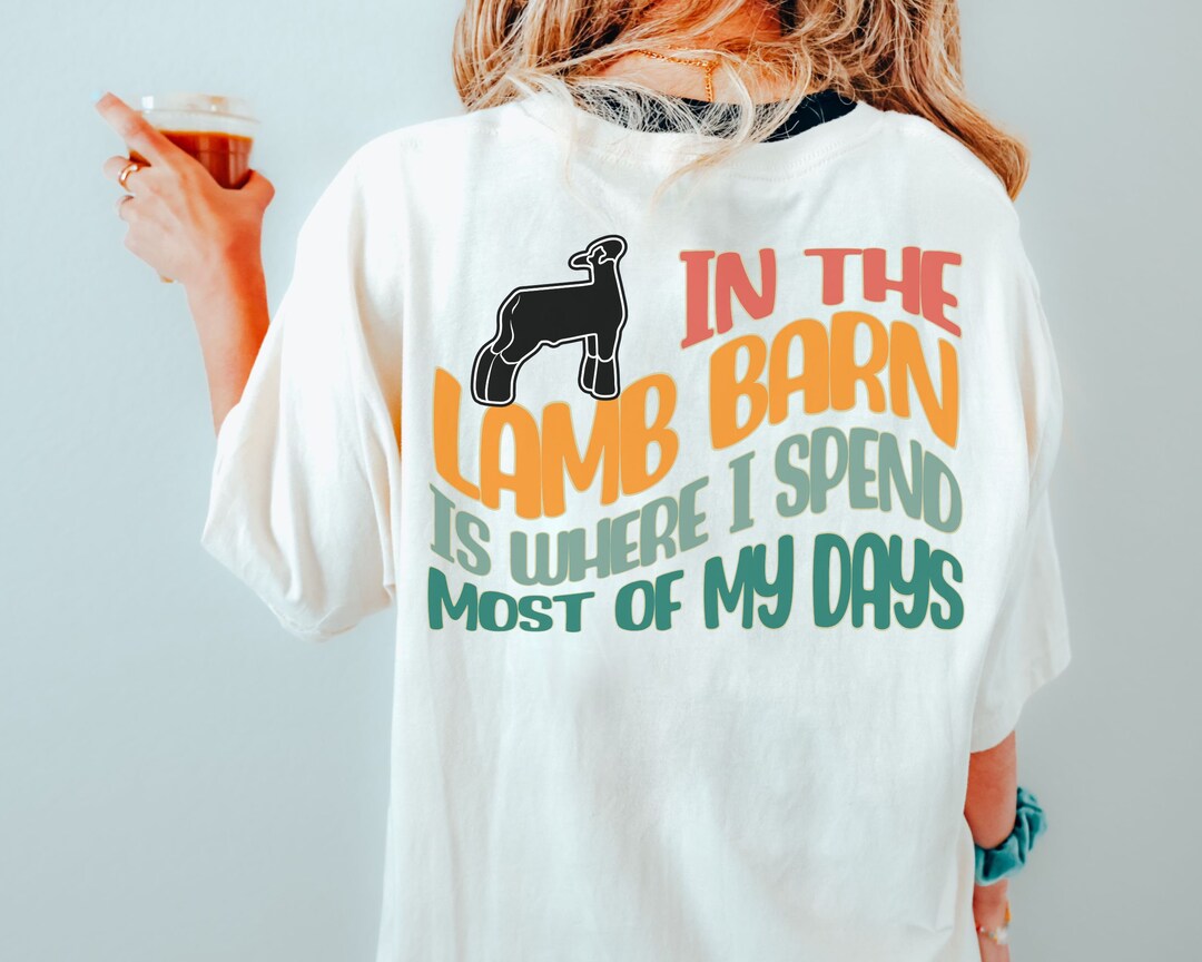 Retro Wavy Text Show Lamb Shirt Funny Stock Show Sheep Show Girl Gift ...