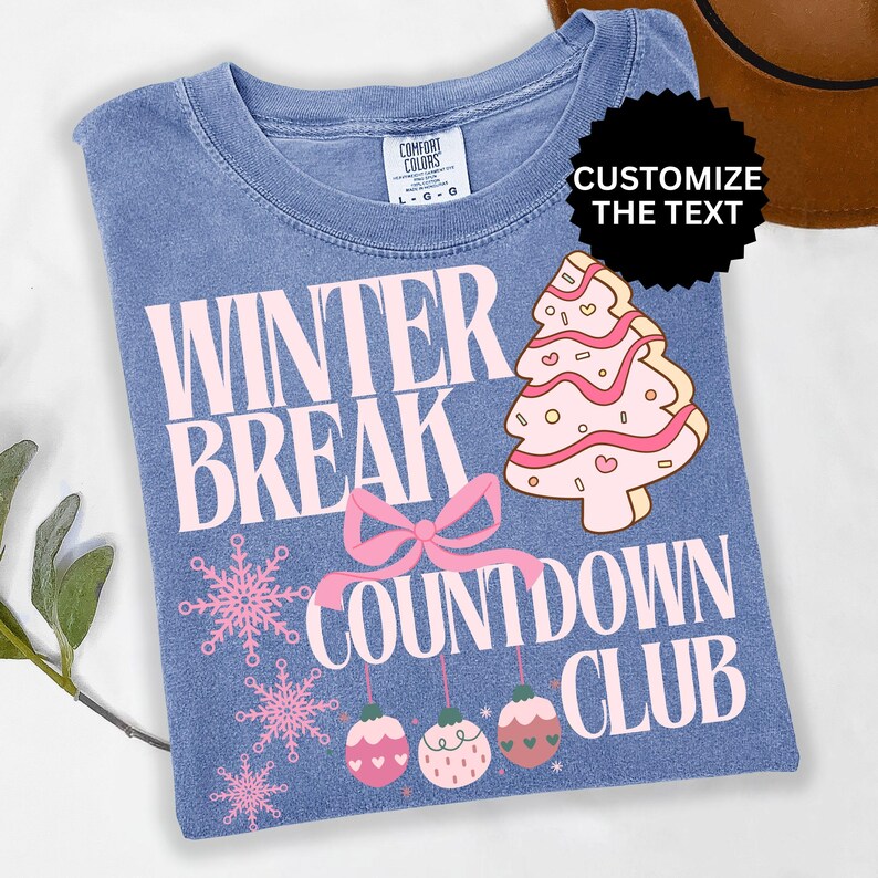 Comfort Colors Winter Break Countdown Christmas Teacher Shirt Funny ...