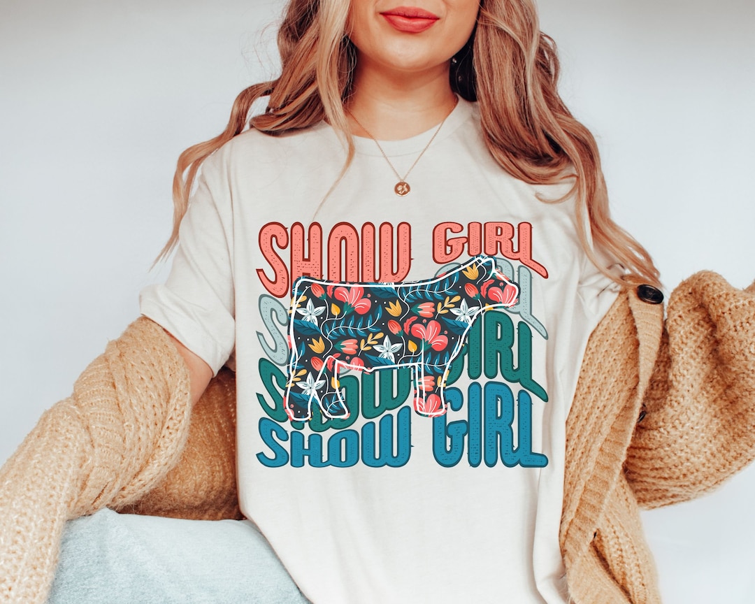 Floral Show Steer Shirt Funny Stock Show Cattle Tee Show Girl Stock ...