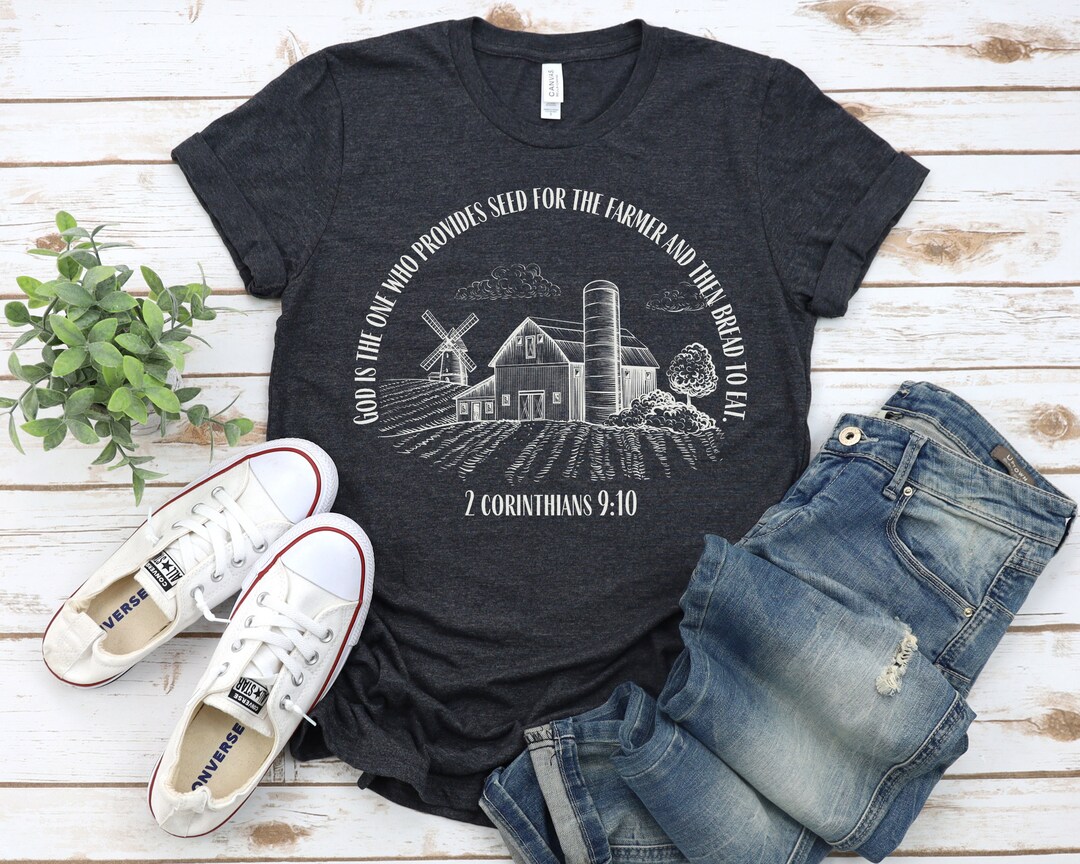 Farmer Bible Verse Shirt God Provides Christian Farmer Shirt Crop Shirt ...