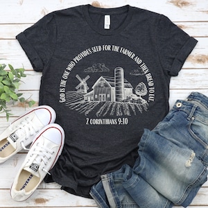 Farmer Bible Verse Shirt God Provides Christian Farmer Shirt Crop Shirt ...