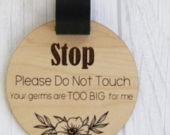 Car Seat Tag Wooden Tags Stop Do Not Touch Car Seat Sign Custom Wooden Baby Name Sign No ...