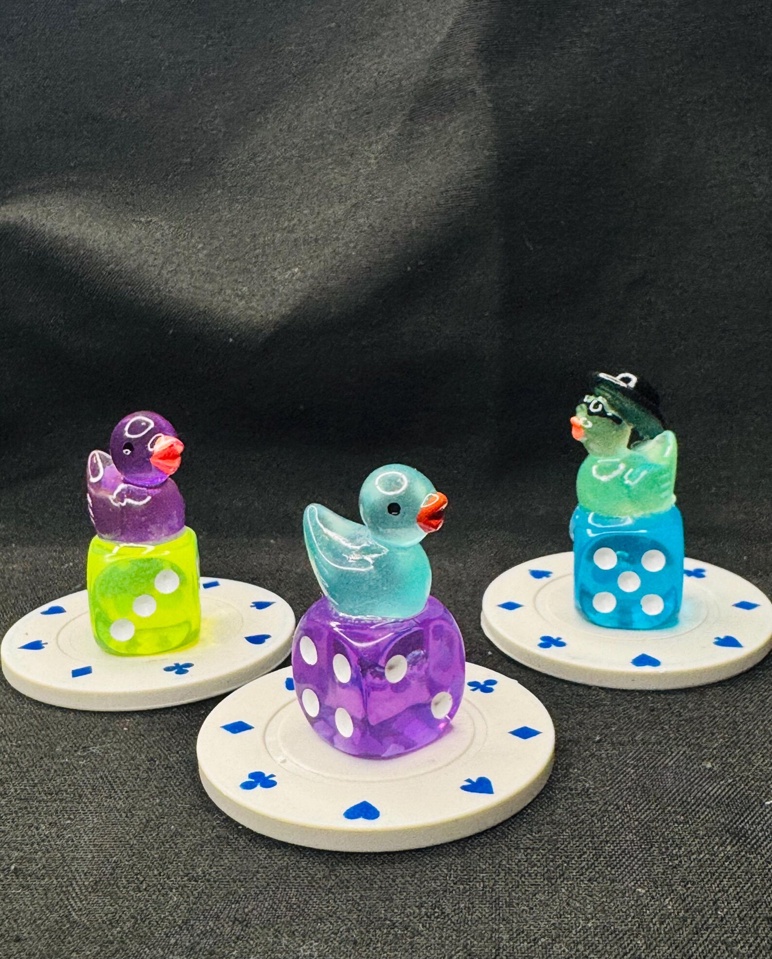 5 Handmade Mini Duck Dice Poker Chip Set: Cruise Ducks, Jeep Ducks ...