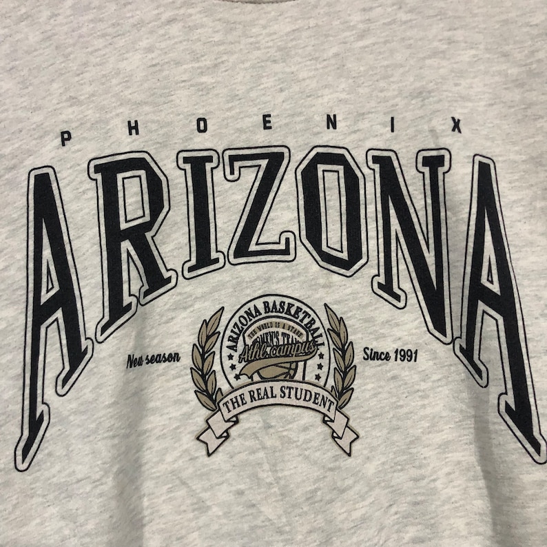 Vintage Arizona State University ASU Basketball Gray Sweatshirt Medium ...
