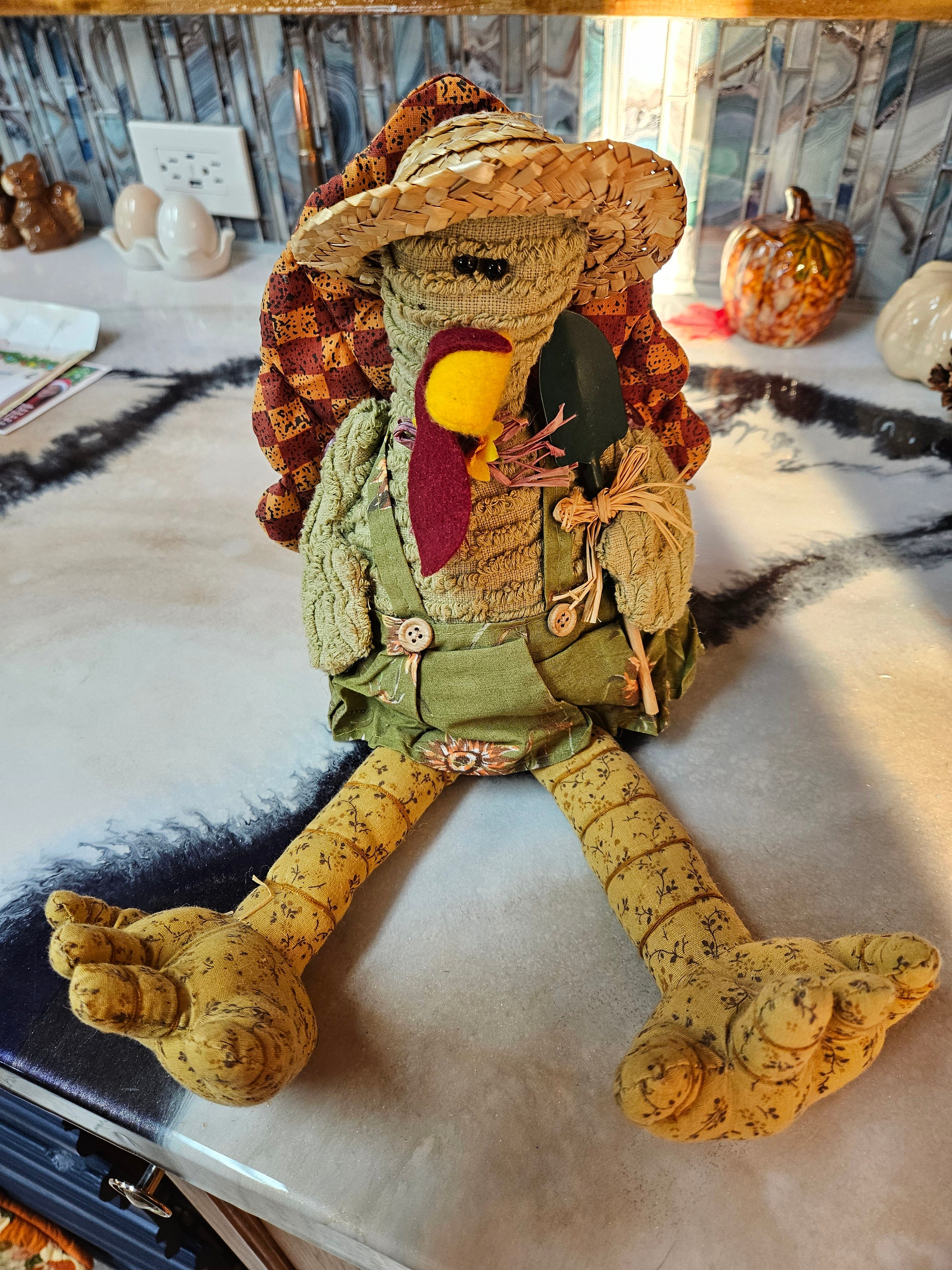 Harvest, Fall, Country Themed Long Leg Plush Farm Bird Sitters. Set of ...