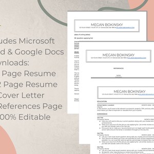 Box Simple Professional Resume Template DIGITAL FILE Resume, Cover ...