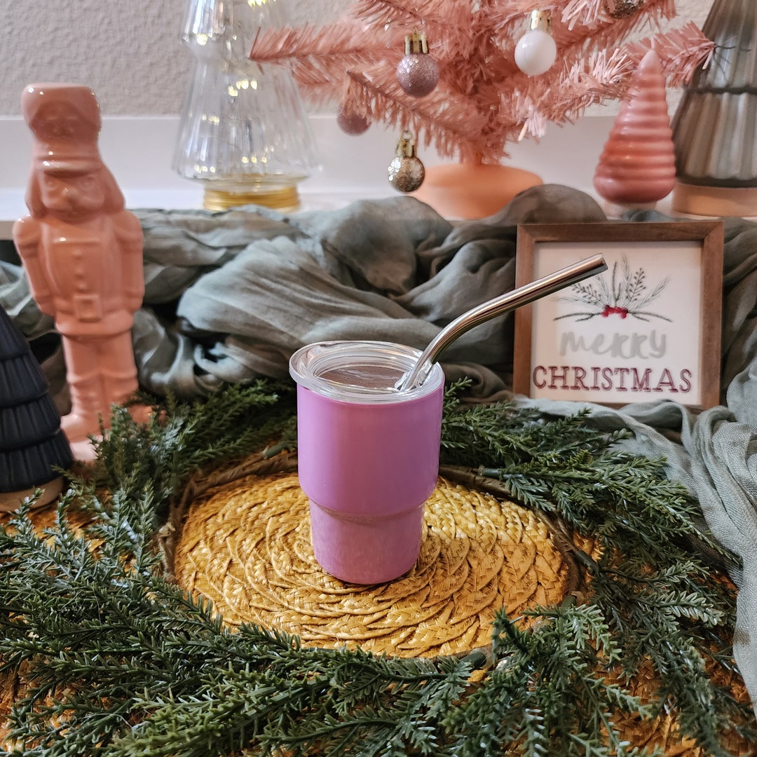 3oz Mini Tumbler Shot Glass W/ Metal Straw/ Birthday Gift/ - Etsy