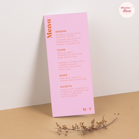 Alternate Wedding Menu Template Cool Wedding Menu Modern - Etsy