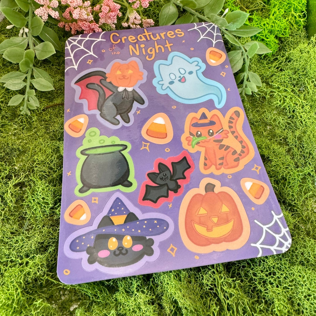 Neko of the Night | Sticker Sheet - Etsy
