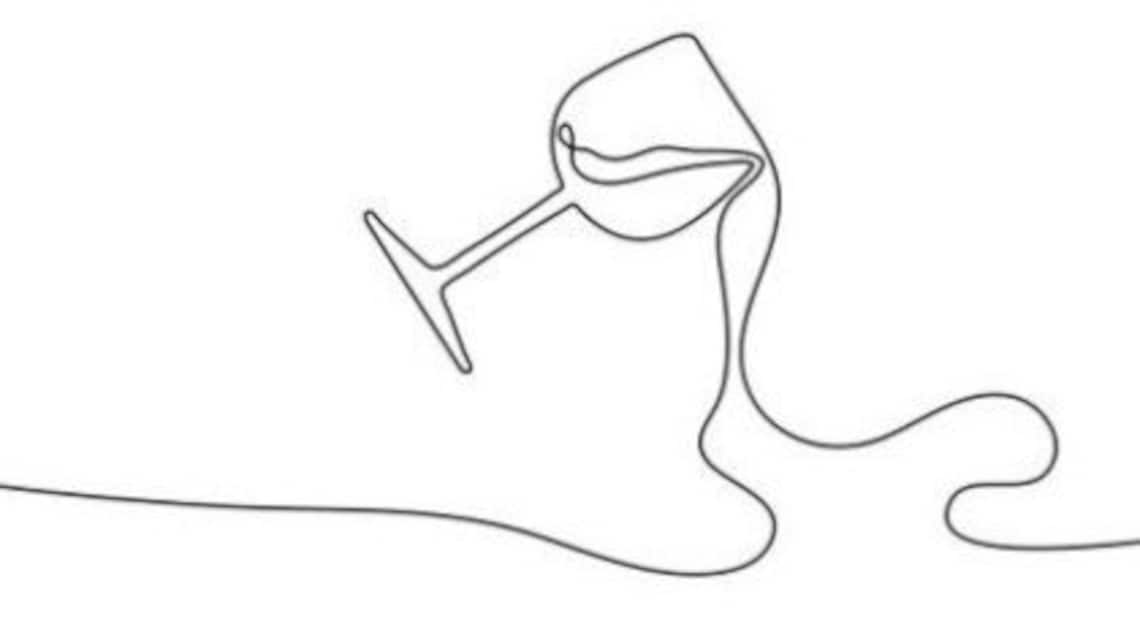 Continuous Line Drawing of Wine Glass. Wine Glass Linear Icon. - Etsy