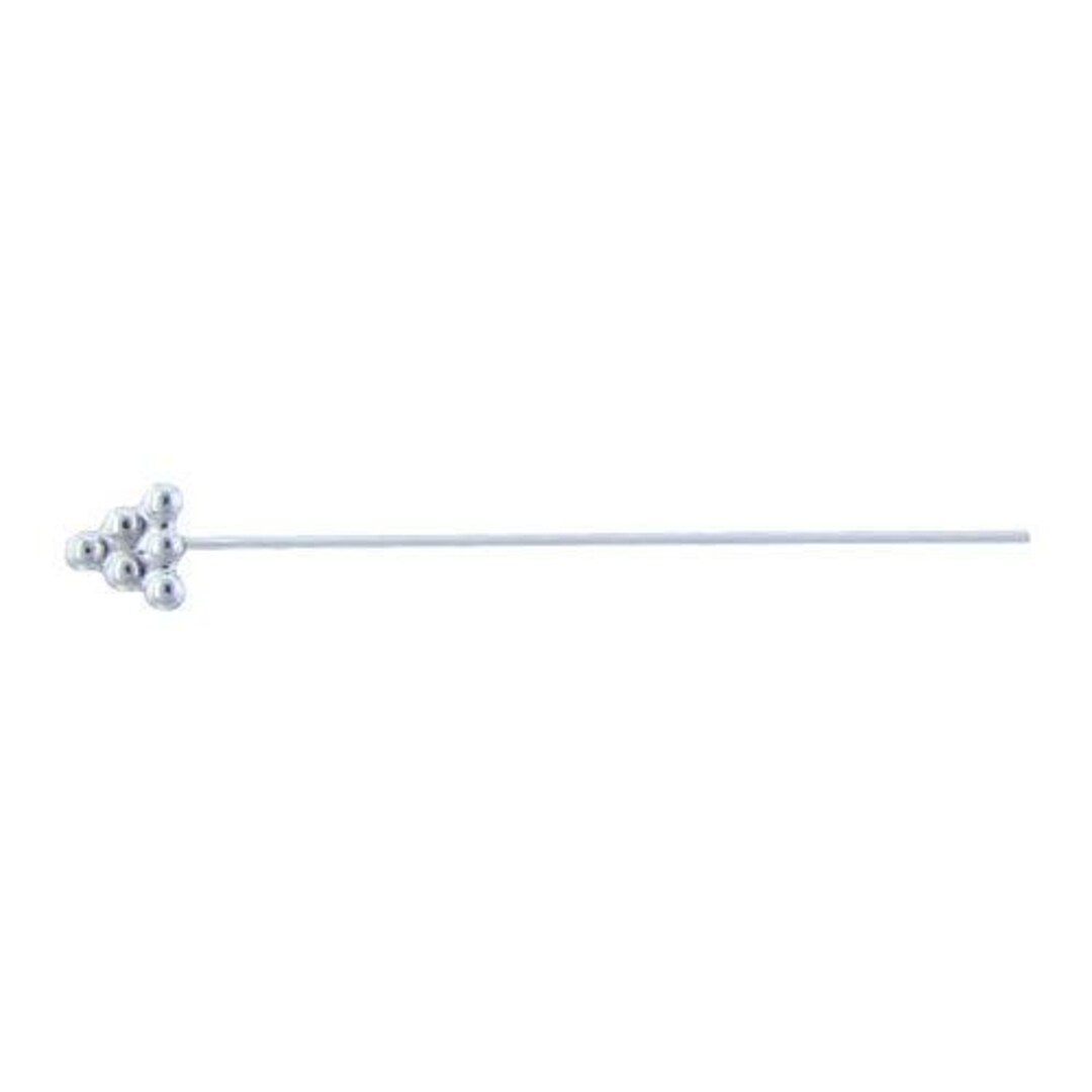 Sterling Silver, 28.0 Gauge 1.0 Inch Fancy Pin With 6-dotted Triangle ...