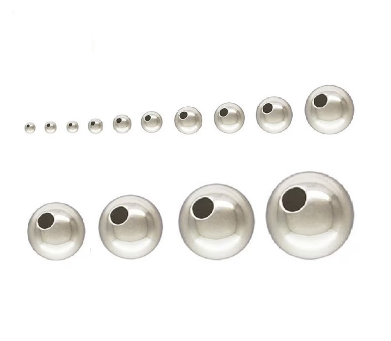 Sterling Silver .925 Round Seamless Beads Choose Size & QTY. - Etsy