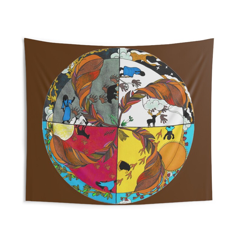 Medicine Wheel Colorful Mandala Indoor Wall Tapestries - Etsy