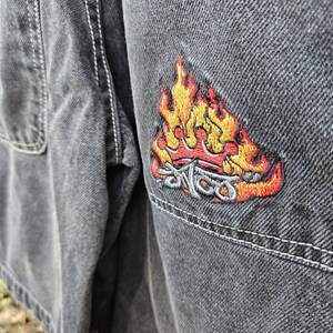 90's Vintage Jnco Long Wide Shorts Fire Design Size Youth 14 - Etsy