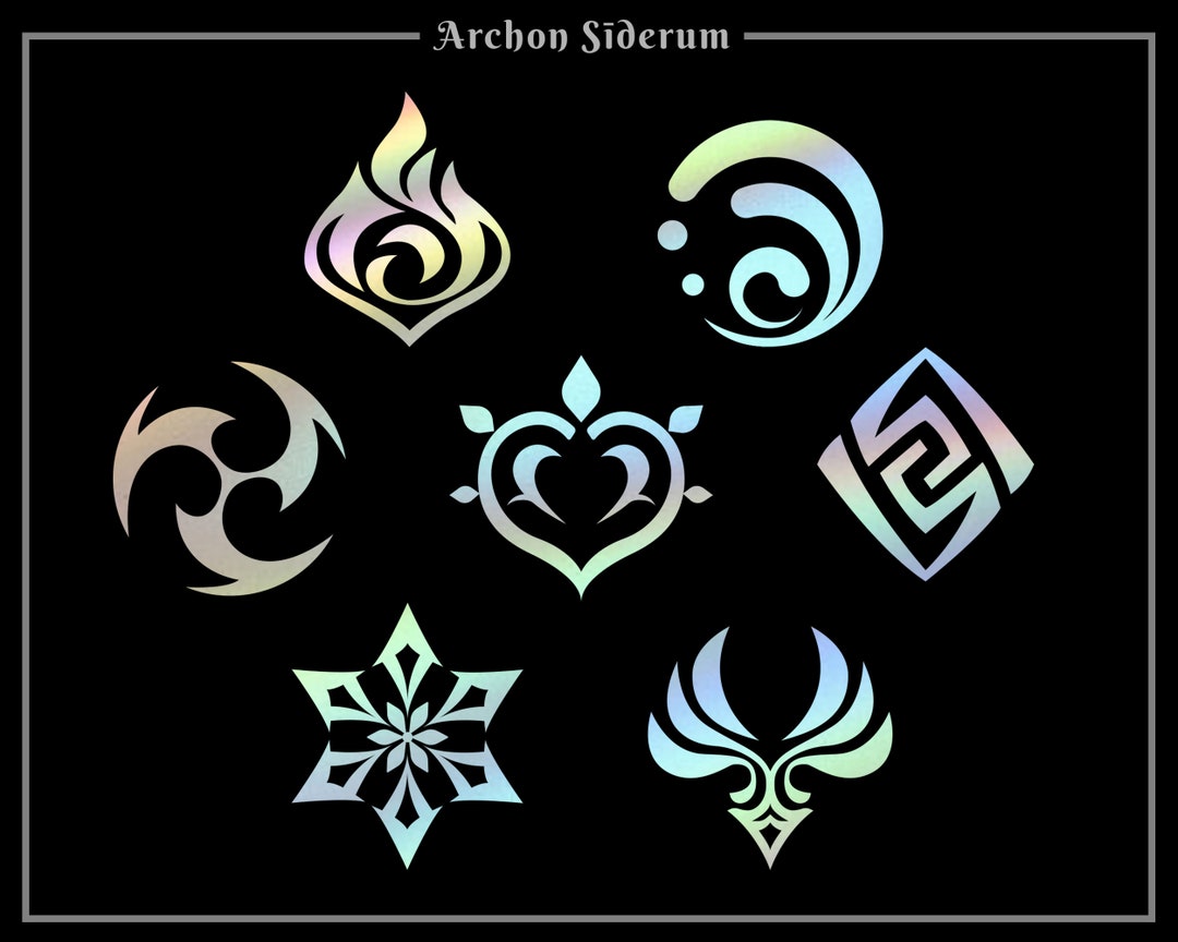Elements Decal - Holographic Silver || Genshin Impact Vinyl Sticker - Etsy