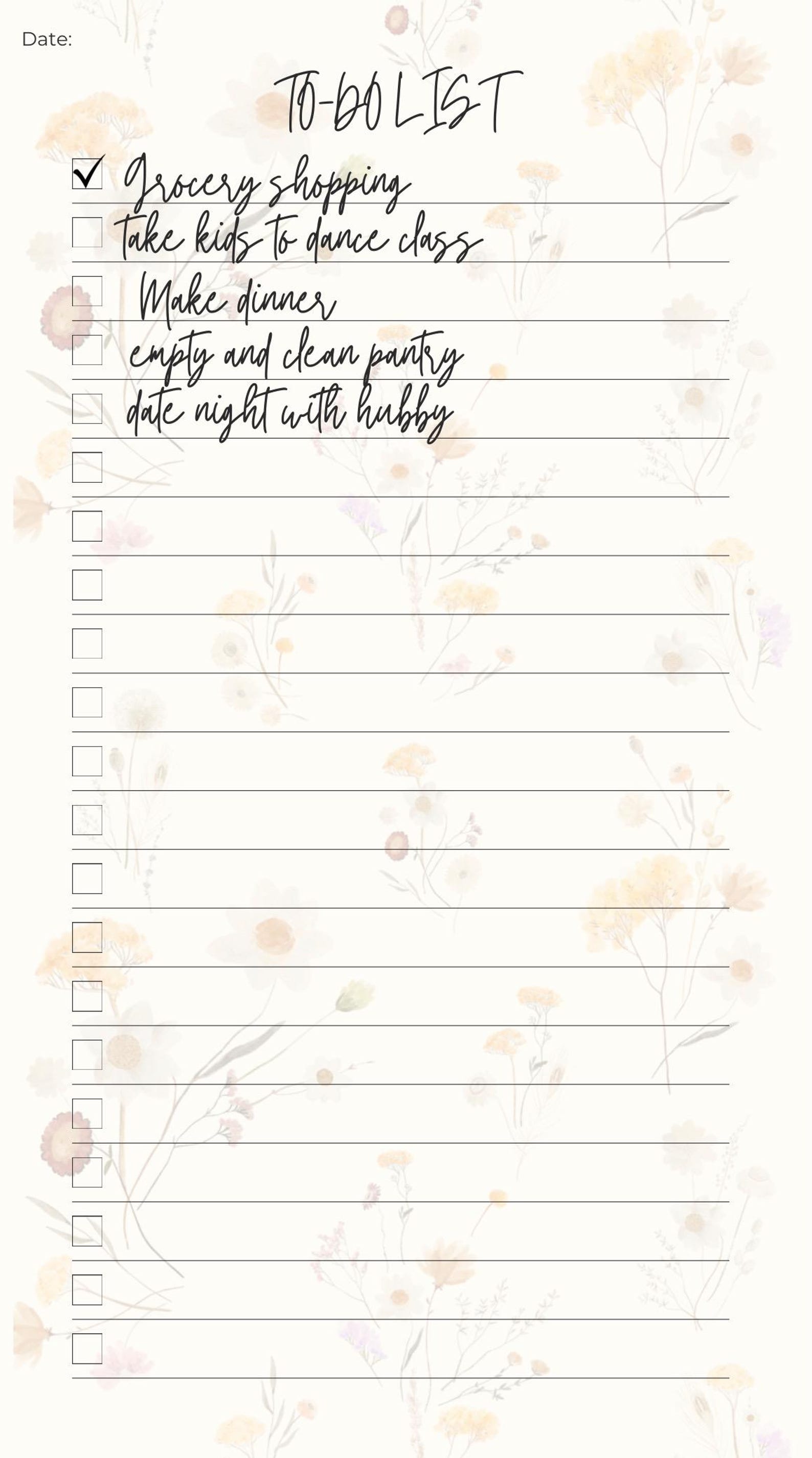 Floral To-do List Printable | Cute Planner (digital Download) - Etsy