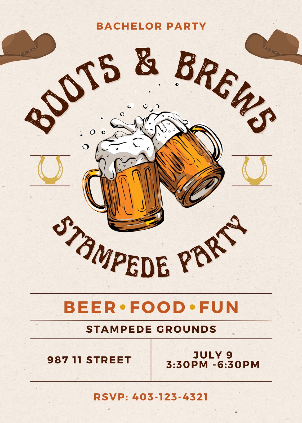 Boots and Beers Invitation, Western Bachelor Invite, Cowboy Bachelor ...