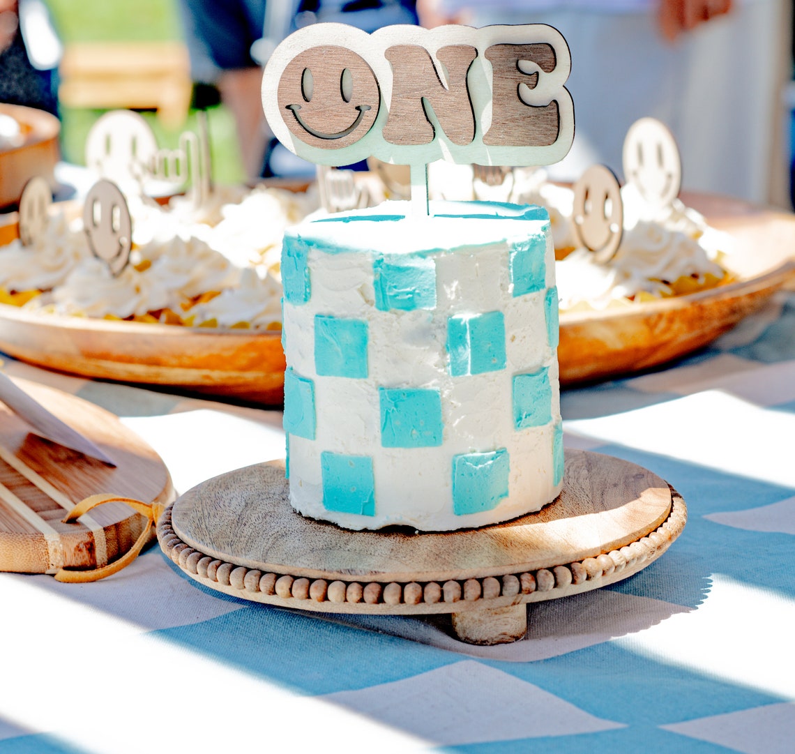 Wooden Cupcake Toppers Smiley Face and Shaka - Etsy