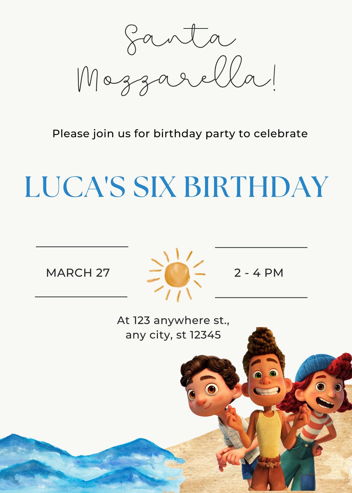 Luca Invitation, Instant Download, Invitation Template, Luca Theme - Etsy