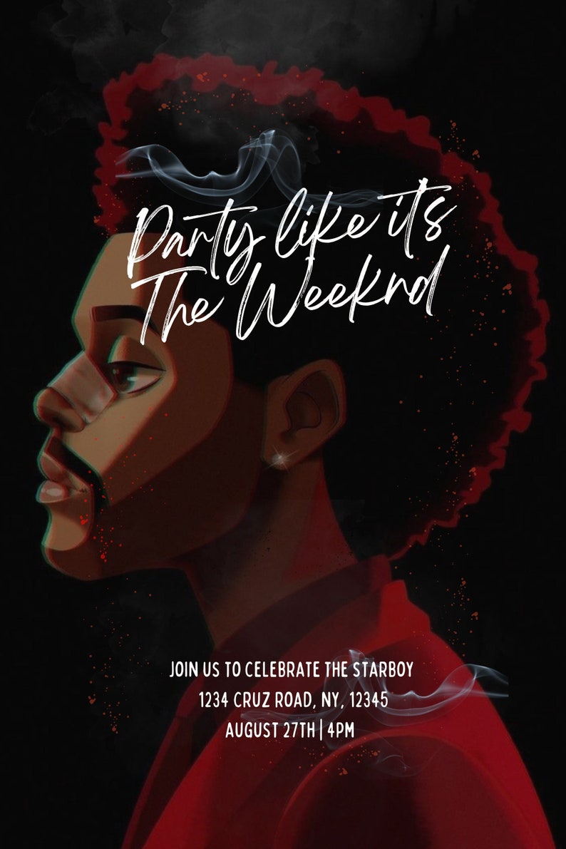The Weeknd Birthday Invitation Editable Template Adult Bday - Etsy